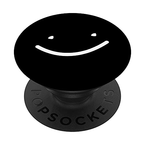 Funny Cute Black Smile Men Women Girls Kids Boys Merch PopSockets Swappable PopGrip