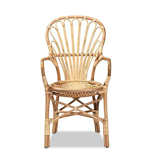 Baxton Studio Sheraton Natural Finished Rattan Armchair