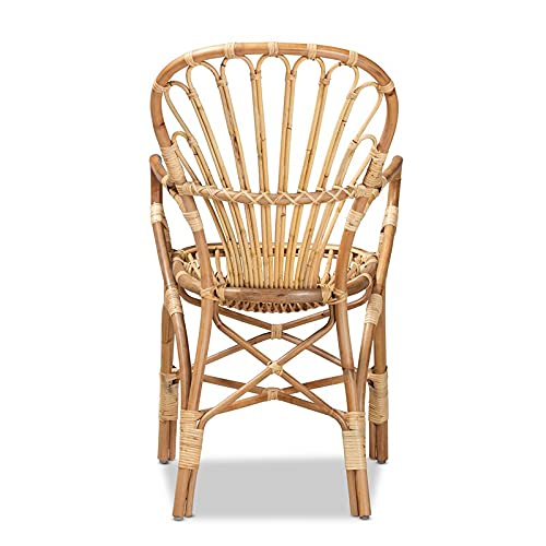 Baxton Studio Sheraton Natural Finished Rattan Armchair