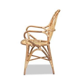 Baxton Studio Sheraton Natural Finished Rattan Armchair