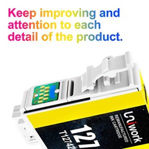 Uniwork Remanufactured Ink Cartridge Replacement for Epson 127 127XL T127 use for Workforce 545 845 645 WF-3540 WF-3520 WF-7010 WF-7510 WF-7520 NX530 NX625 Printer Tray (2 Cyan 2 Magenta 2 Yellow)