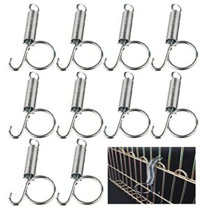 spring cage latch door spring hook metal finger for fixing rabbit, dog, cat, parrot, guinea pig, bunny, jsm pet cage door(10packs)