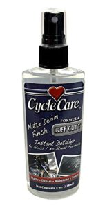 cycle care formulas ruffcutt - motorcycle denim matte flat finish spray & wipe instant detailer spray cleaner, no gloss or streak formula - 4 oz.