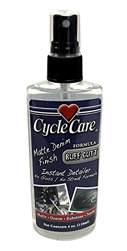 Cycle Care Formulas RuffCutt - Motorcycle Denim Matte Flat Finish Spray & Wipe Instant Detailer Spray Cleaner, No Gloss or Streak Formula - 4 oz.