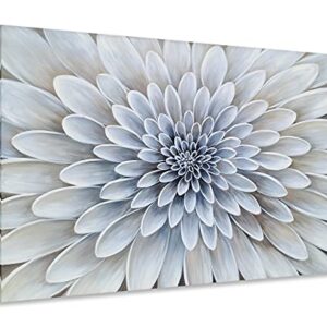 SYGALLERIER Floral Canvas Wall Art with Textured Modern Abstract White Flower Paintings Aesthetic Pictures Artwork for Living Room Bedroom Bathroom Decor