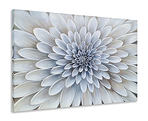 SYGALLERIER Floral Canvas Wall Art with Textured Modern Abstract White Flower Paintings Aesthetic Pictures Artwork for Living Room Bedroom Bathroom Decor