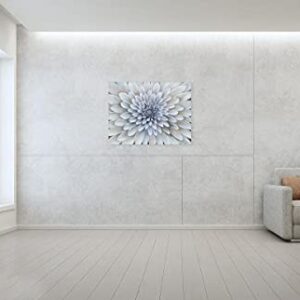 SYGALLERIER Floral Canvas Wall Art with Textured Modern Abstract White Flower Paintings Aesthetic Pictures Artwork for Living Room Bedroom Bathroom Decor