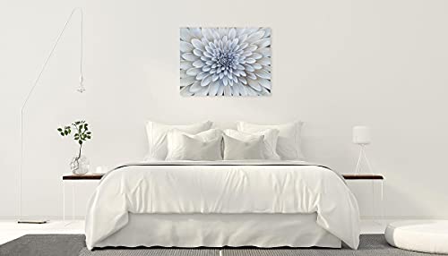 SYGALLERIER Floral Canvas Wall Art with Textured Modern Abstract White Flower Paintings Aesthetic Pictures Artwork for Living Room Bedroom Bathroom Decor