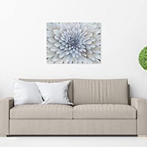 SYGALLERIER Floral Canvas Wall Art with Textured Modern Abstract White Flower Paintings Aesthetic Pictures Artwork for Living Room Bedroom Bathroom Decor