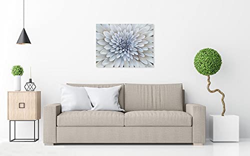 SYGALLERIER Floral Canvas Wall Art with Textured Modern Abstract White Flower Paintings Aesthetic Pictures Artwork for Living Room Bedroom Bathroom Decor