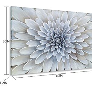 SYGALLERIER Floral Canvas Wall Art with Textured Modern Abstract White Flower Paintings Aesthetic Pictures Artwork for Living Room Bedroom Bathroom Decor