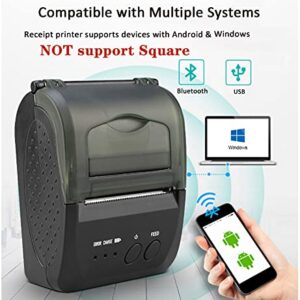 Bluetooth Receipt Printer, 58mm Mini Portable Personal Bill Printer Wireless,Mobile Thermal POS Printer for Small Business, Supports Android/Windows, Not for Square iOS Tablets