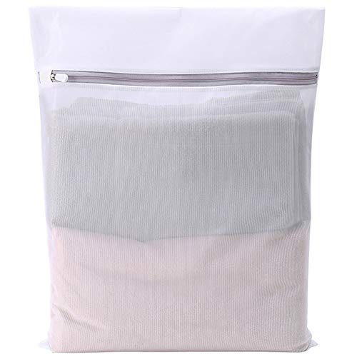 everd1487HH Thicken Fine Mesh Net Washing Bag Laundry Bag Clothes Bra Underwear Washing Zipper Pouch White-Small Small