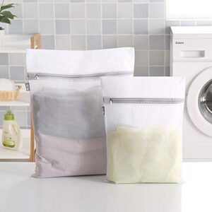 everd1487HH Thicken Fine Mesh Net Washing Bag Laundry Bag Clothes Bra Underwear Washing Zipper Pouch White-Small Small