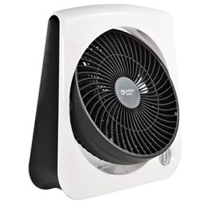 Comfort Zone CZ111WT 10" 3-Speed Adjustable Tilt Fashion Sleek Table Fan with Carry Handle, White