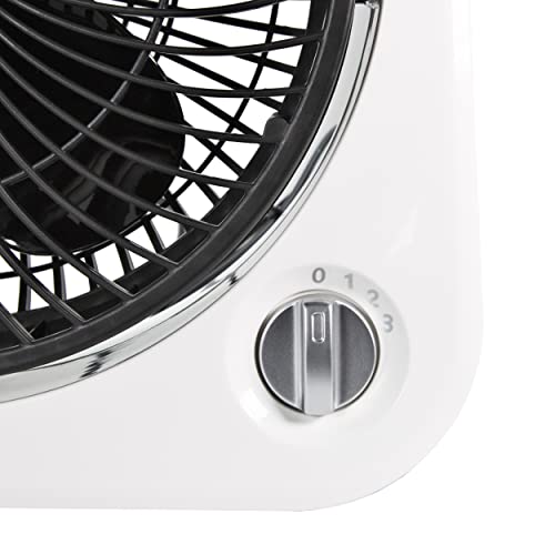 Comfort Zone CZ111WT 10" 3-Speed Adjustable Tilt Fashion Sleek Table Fan with Carry Handle, White