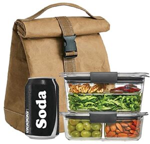 roll down lunch tote bag (brown)