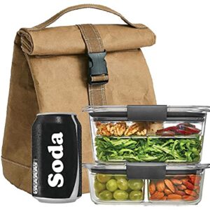 Roll Down Lunch Tote Bag (Brown)