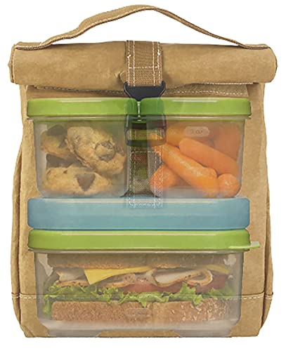 Roll Down Lunch Tote Bag (Brown)