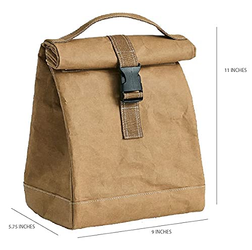 Roll Down Lunch Tote Bag (Brown)