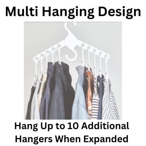 Wing Smart Hanger, Fits Adult & Kid Clothes Sizes, Space Saving & Multi Hanging, 10 Pack Black