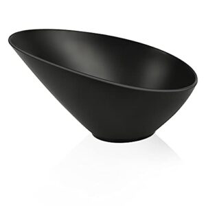 lovyanxue bamboo fiber salad bowls, 4 packs serving bowls, compostable 33 ounce pasta bowls, elegant black angled bowls for salad, pasta, soup, prep, ideal for home and restaurant (black, 9.5inch)