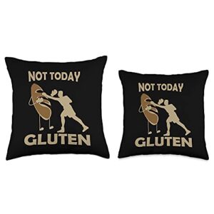 Gluten Intolerance Gifts Free Funny Not Today Gluten Throw Pillow, 16x16, Multicolor