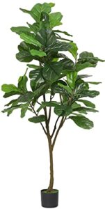 viagdo artificial fiddle leaf fig tree 6ft tall 86 decorative faux fiddle leaves fake fig silk tree in pot artificial tree for home office living room bathroom corner decor indoor