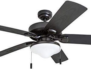 Honeywell Ceiling Fans Belmar 52 Inch Indoor Outdoor LED Light, Damp Rated, Five Blade, Bronze, 50512-01