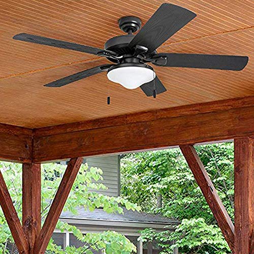 Honeywell Ceiling Fans Belmar 52 Inch Indoor Outdoor LED Light, Damp Rated, Five Blade, Bronze, 50512-01