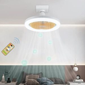 Teocary Fan Light, Ceiling Fans with Lights and Remote Ceiling Fan with Lights, Enclosed Low Profile Fan Light, Hidden Electric Fan Delier with Remote Control Modern Household Ceiling Fan with Light