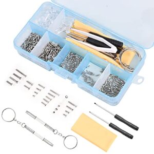 octinpris eyeglass sunglass repair kit with screws tweezers screwdriver tiny micro screws nuts assortment stainless steel screws glasses repair nose pads for spectacles