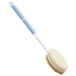 back scrubber anti slip long handle for shower, dual-sided back brush with stiff and soft bristles,body exfoliator for bath or dry brush.