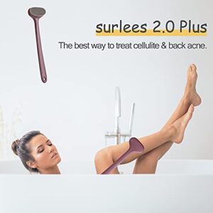 Surlees 2.0 Plus - Back Scrubber for Shower for Men Women Elderly, Bath Brush, Body Brush (15'', Blue)