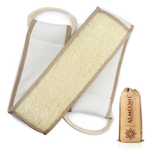 exfoliating natural loofah back scrubber for shower to clean your back deeply - 1 count(1 pack)