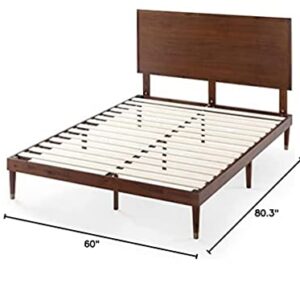 ZINUS Raymond Wood Platform Bed Frame with Adjustable Wood Headboard / Solid Wood Foundation / Wood Slat Support / No Box Spring Needed / Easy Assembly, Queen