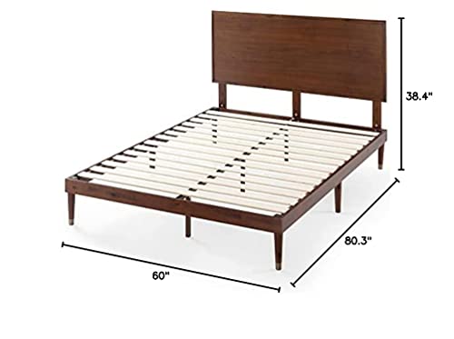 ZINUS Raymond Wood Platform Bed Frame with Adjustable Wood Headboard / Solid Wood Foundation / Wood Slat Support / No Box Spring Needed / Easy Assembly, Queen