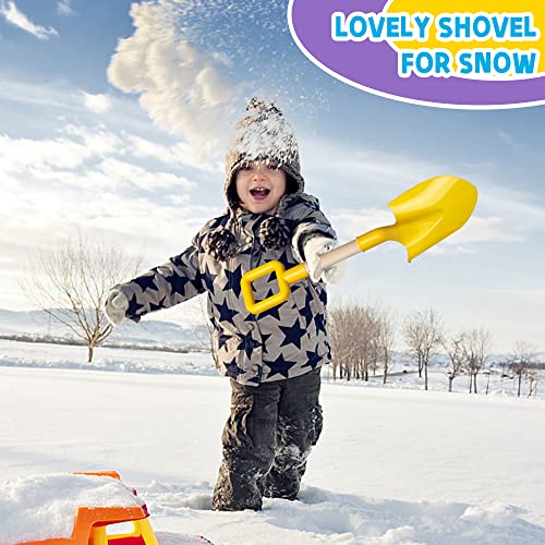 Umnodobn 16" Heavy Duty Beach Shovel with Durable Wood Handle, Jumbo Sand Shovels Toys Gardening Tools Kit for Digging Shoveling Snow, Sandbox Toys Set for Kids Adults Toddler