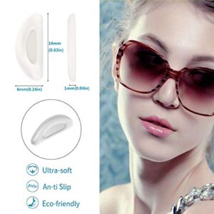 Eyeglass Nose Pads, Adhesive Anti-Slip Nose Pads, Soft Silicone Nose Pad Cushion for Glasses, Eyeglasses, Sunglasses, 12 Pairs(Clear)