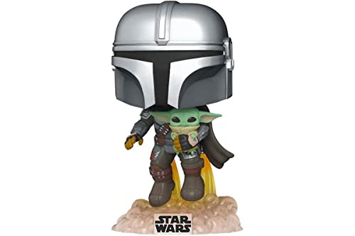 Funko Pop! Star Wars: The Mandalorian - Mandalorian Flying with The Child Grey