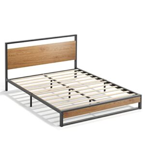 Nazhura Metal Queen Size Platform Bed Frame with Wood Headboard/Footboard (Queen (U.S. Standard))