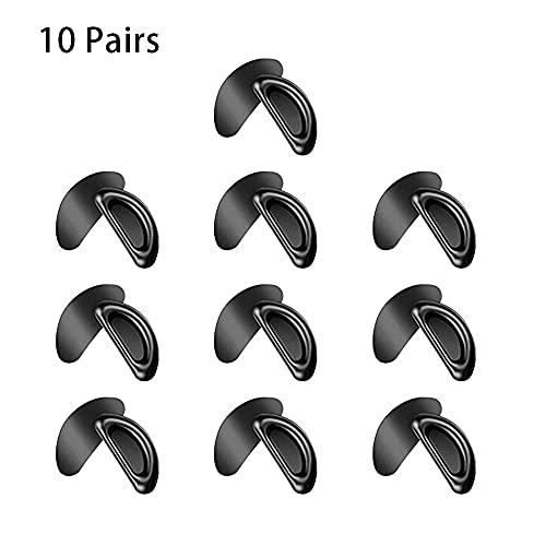 Glasses Replacement Nose Pads D Shape Soft Silicone Adhesive Non-Slip Eyeglass Nose Pads Eyeglass Repair Kits(Black 10 Pairs)