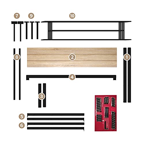 coucheta Queen Bed Frame with Headboard No Box Spring Needed Wood Platform Bed Frame Queen with Storage Mattress Foundation Easy Assembly