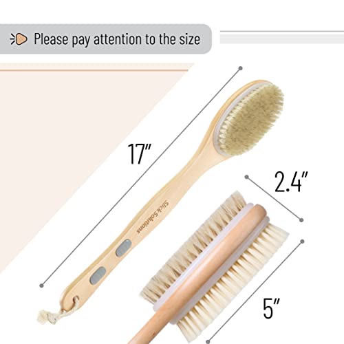 Slick- Shower Brush, Double Sided Shower Brush, Back Scrubber, Bath Brush, Back Brush, Back Brush Long Handle for Shower, Shower Brushes for Your Back, Bath Brush Long Handle for Shower