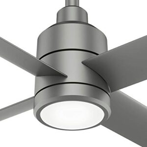 Hunter Trak Indoor / Outdoor Ceiling Fan with LED Light and Wall Control, 60", Silver