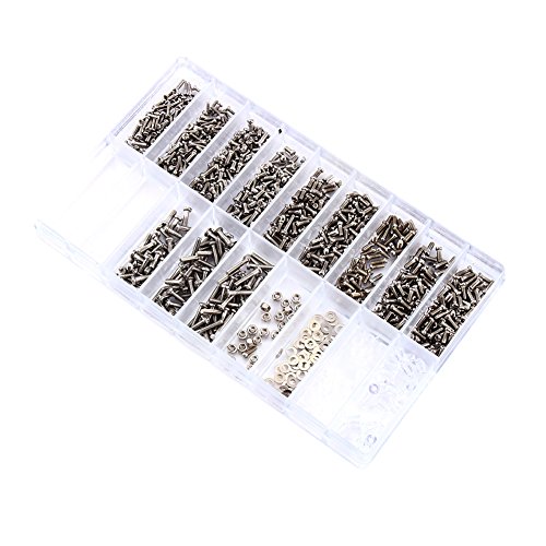 Eyeglasses Repair Kit, with Eyeglass Sunglass Screws in Assorted Size, 1000Pcs Stainless Steel Mini Tiny Screws for Glasses, Spectacles,Watch and Other Small Electronics Repair