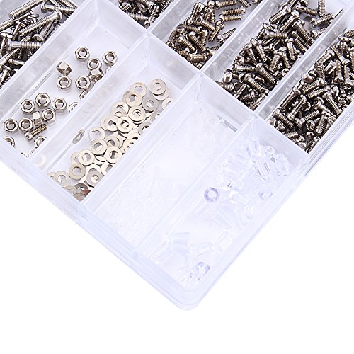 Eyeglasses Repair Kit, with Eyeglass Sunglass Screws in Assorted Size, 1000Pcs Stainless Steel Mini Tiny Screws for Glasses, Spectacles,Watch and Other Small Electronics Repair