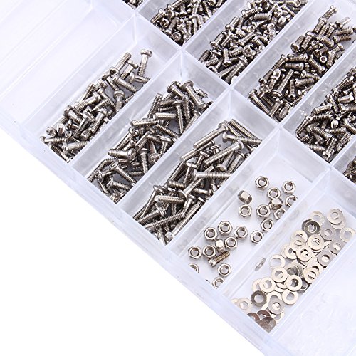 Eyeglasses Repair Kit, with Eyeglass Sunglass Screws in Assorted Size, 1000Pcs Stainless Steel Mini Tiny Screws for Glasses, Spectacles,Watch and Other Small Electronics Repair