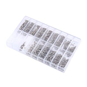 Eyeglasses Repair Kit, with Eyeglass Sunglass Screws in Assorted Size, 1000Pcs Stainless Steel Mini Tiny Screws for Glasses, Spectacles,Watch and Other Small Electronics Repair