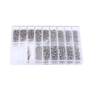 Eyeglasses Repair Kit, with Eyeglass Sunglass Screws in Assorted Size, 1000Pcs Stainless Steel Mini Tiny Screws for Glasses, Spectacles,Watch and Other Small Electronics Repair